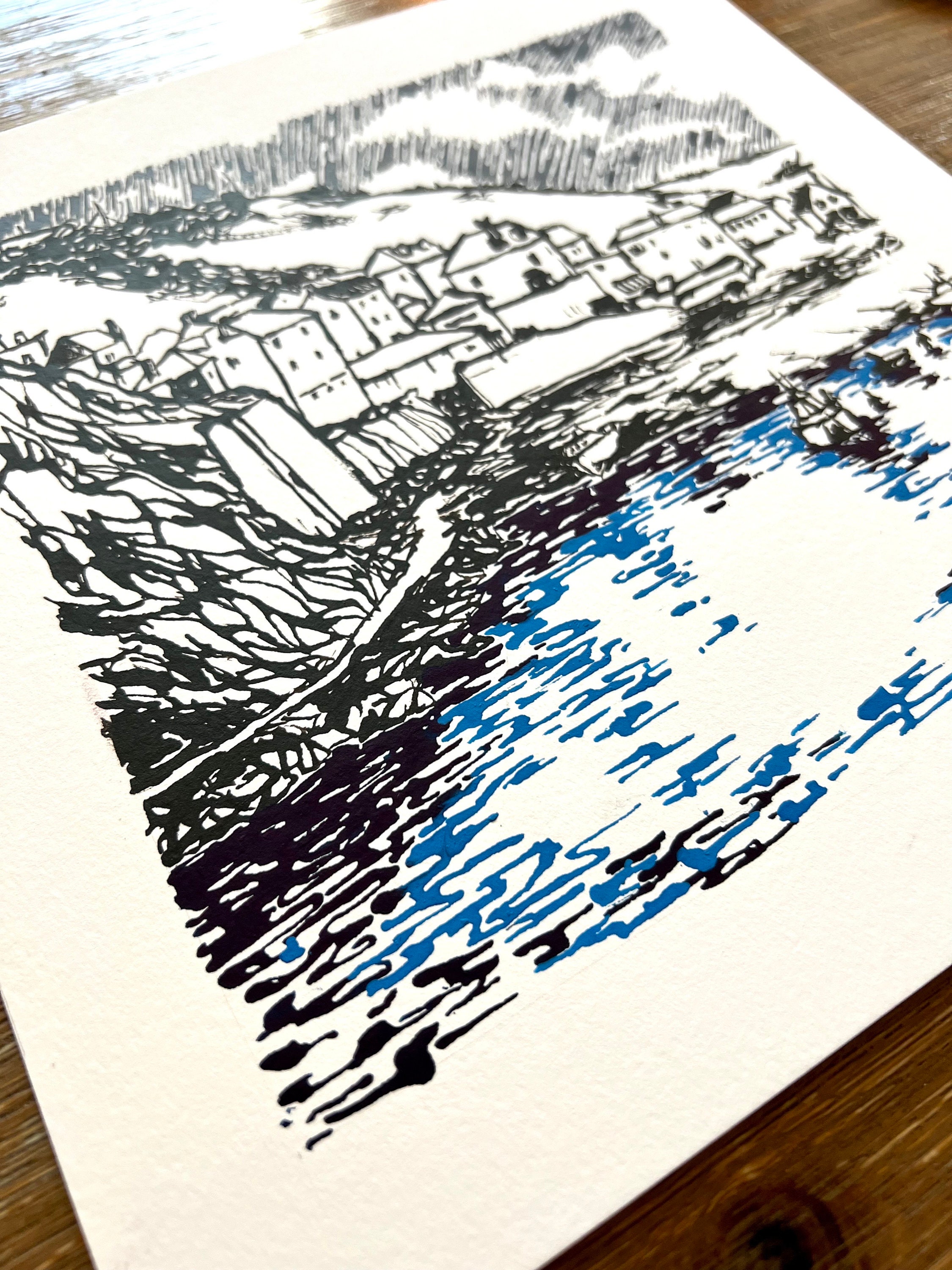 The Miscellaneous Coast. Original Ink Landscape Drawing 11”x11” - Etsy