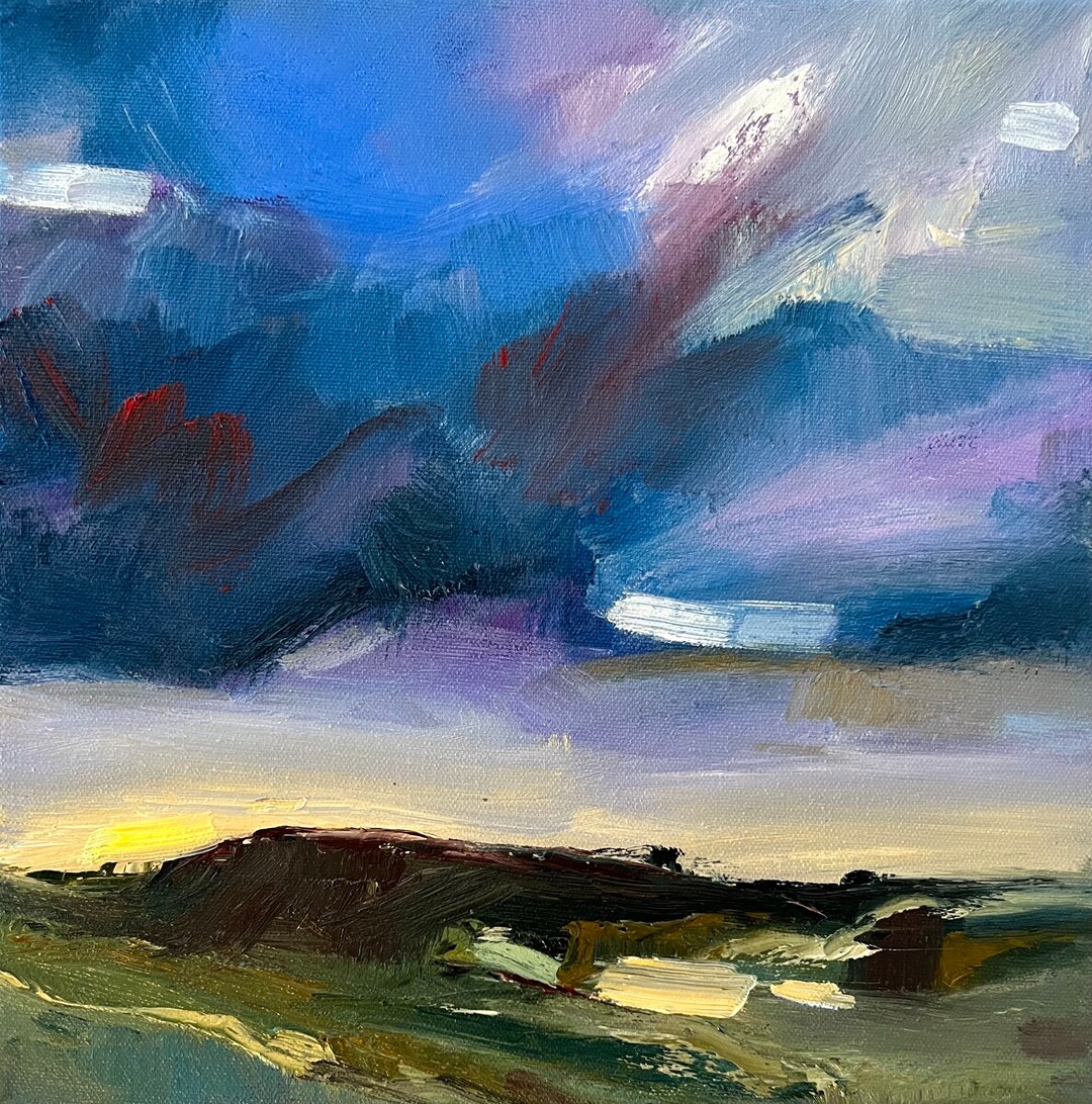 Original 12x12” Oil Painting on Canvas. Hard Blue Fangs - Etsy