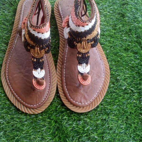 African Beaded Sandal - Etsy