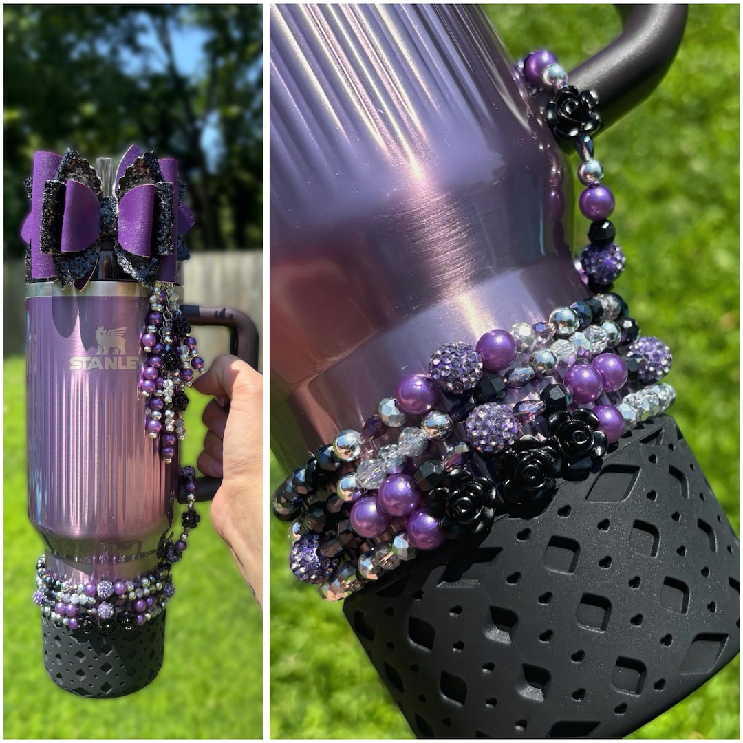 Wisteria Shine Cup Bracelets. Black and Purple Tumbler Cup Accessories ...