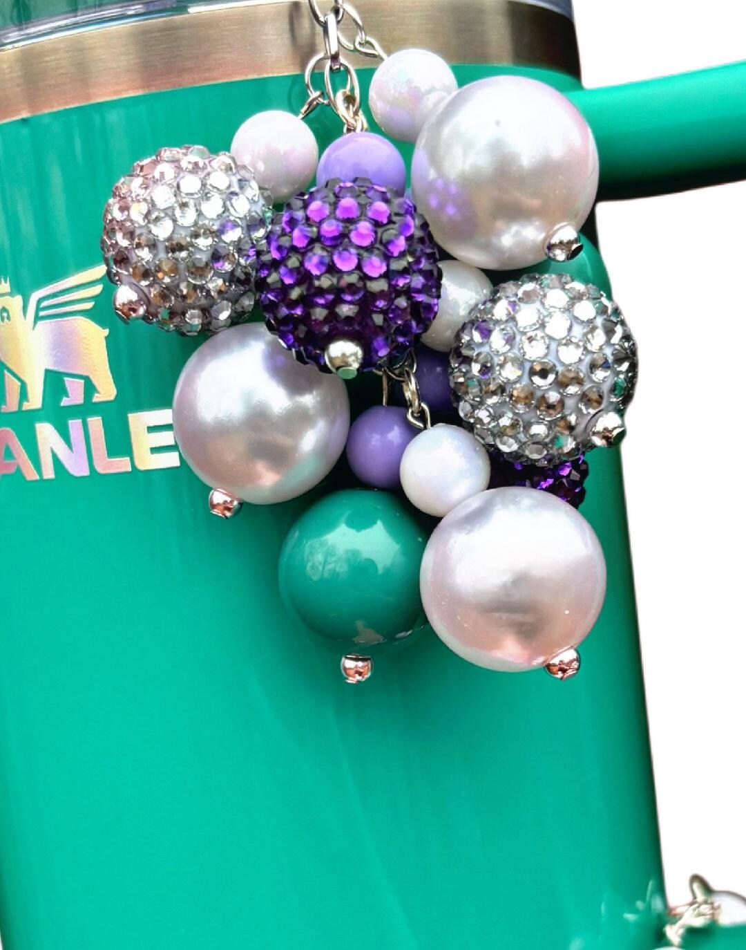 Mardi Gras Queen Straw Topper. Cup Accessories. Straw Charm. Dangle ...