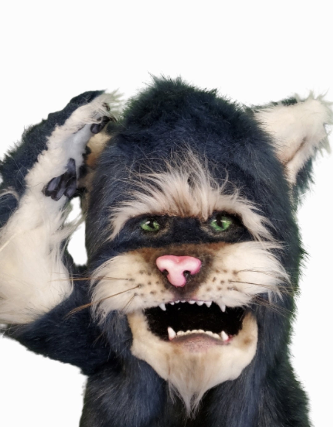 Big Blue Cat Monster Arm Rod Puppet Wired and Clawed Hands - Etsy