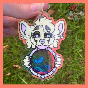 3 Traditional Furry Rainbow Shaker Acrylic Keychain Commission / Custom ...