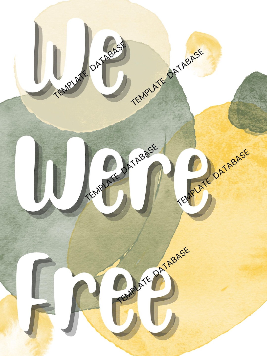 Green and Yellow Poster - We Were Free - Etsy