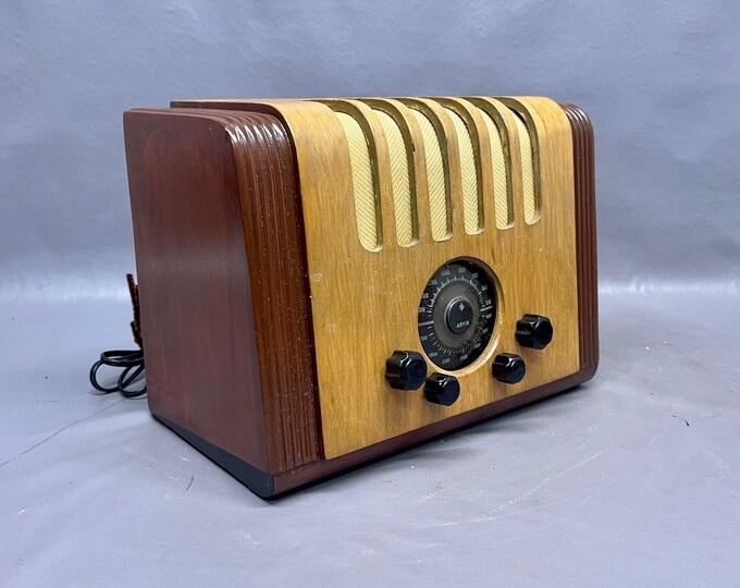 1949 Tele-tone Radio Model 195. Rare Swirled Tan & White Case. Restored ...