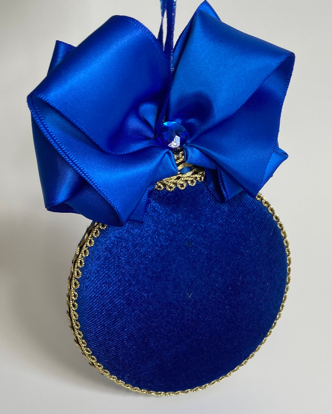 Handmade Blue and Gold Christmas Ornament Velvet Christmas - Etsy