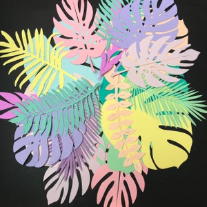 Tropical Paper Leaves Cut Outs Pack of 22 Assorted Leaves in - Etsy