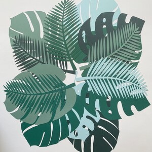 Tropical Paper Leaves Cut Outs Leaves Garland Pack of 13 - Etsy