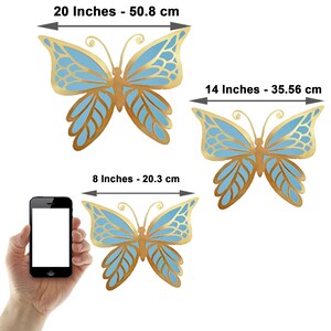 Pack of 3 Giant Large Paper Butterfly Prop, Pack of 3 Different Sizes ...
