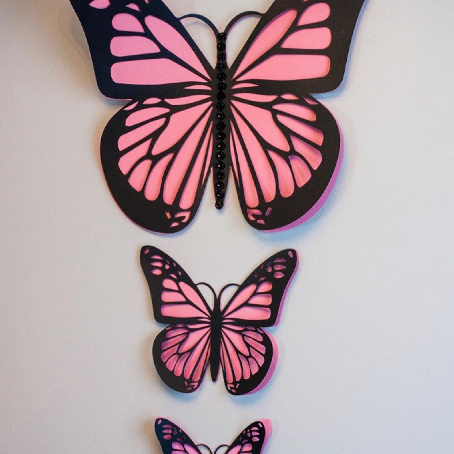 Black and Pink Pack of 3 Giant Large Paper Butterfly Prop - Etsy