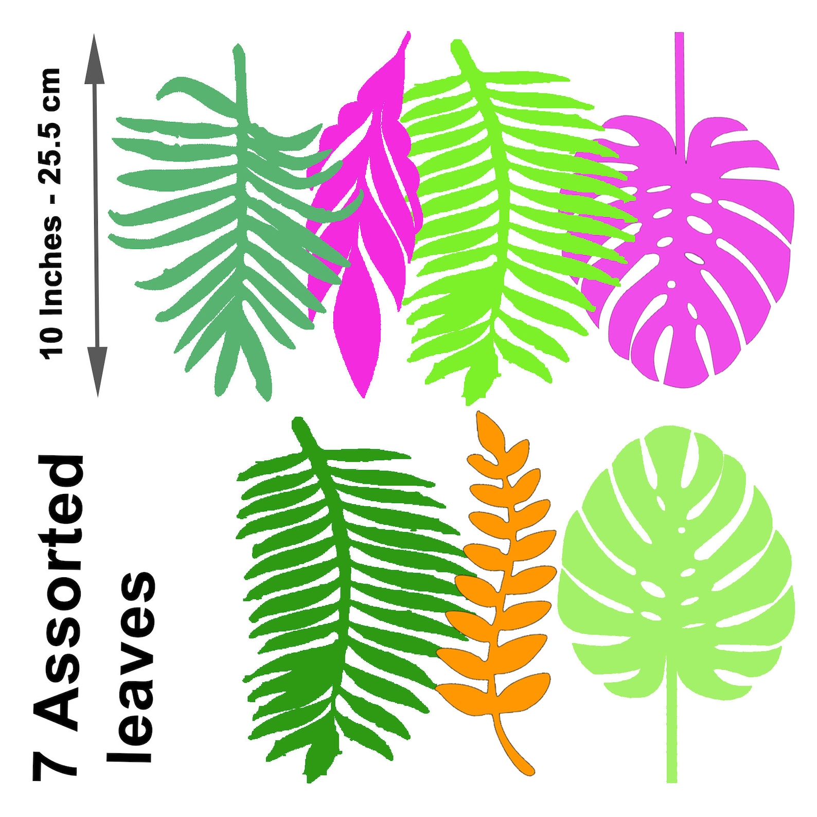 Tropical Paper Leaves Cut Outs Pack of 25 Assorted Leaves in - Etsy