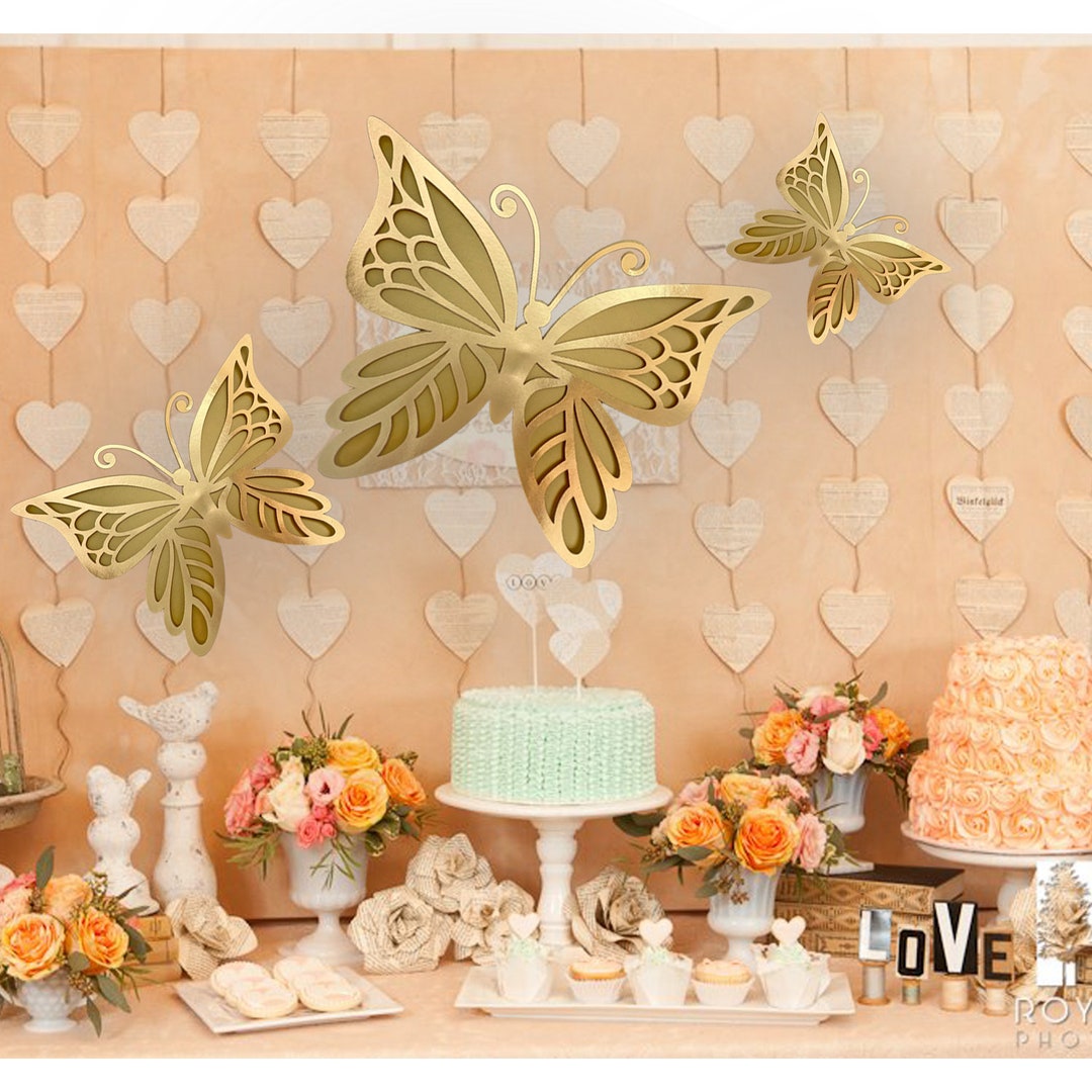 Pack of 3 Giant Large Paper Butterfly Prop, Pack of 3 Different Sizes ...