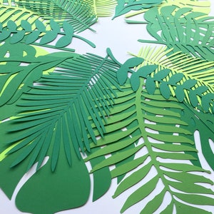 Tropical Paper Leaves Cut Outs, Pack of 25 Assorted Leaves in 10 Inches ...