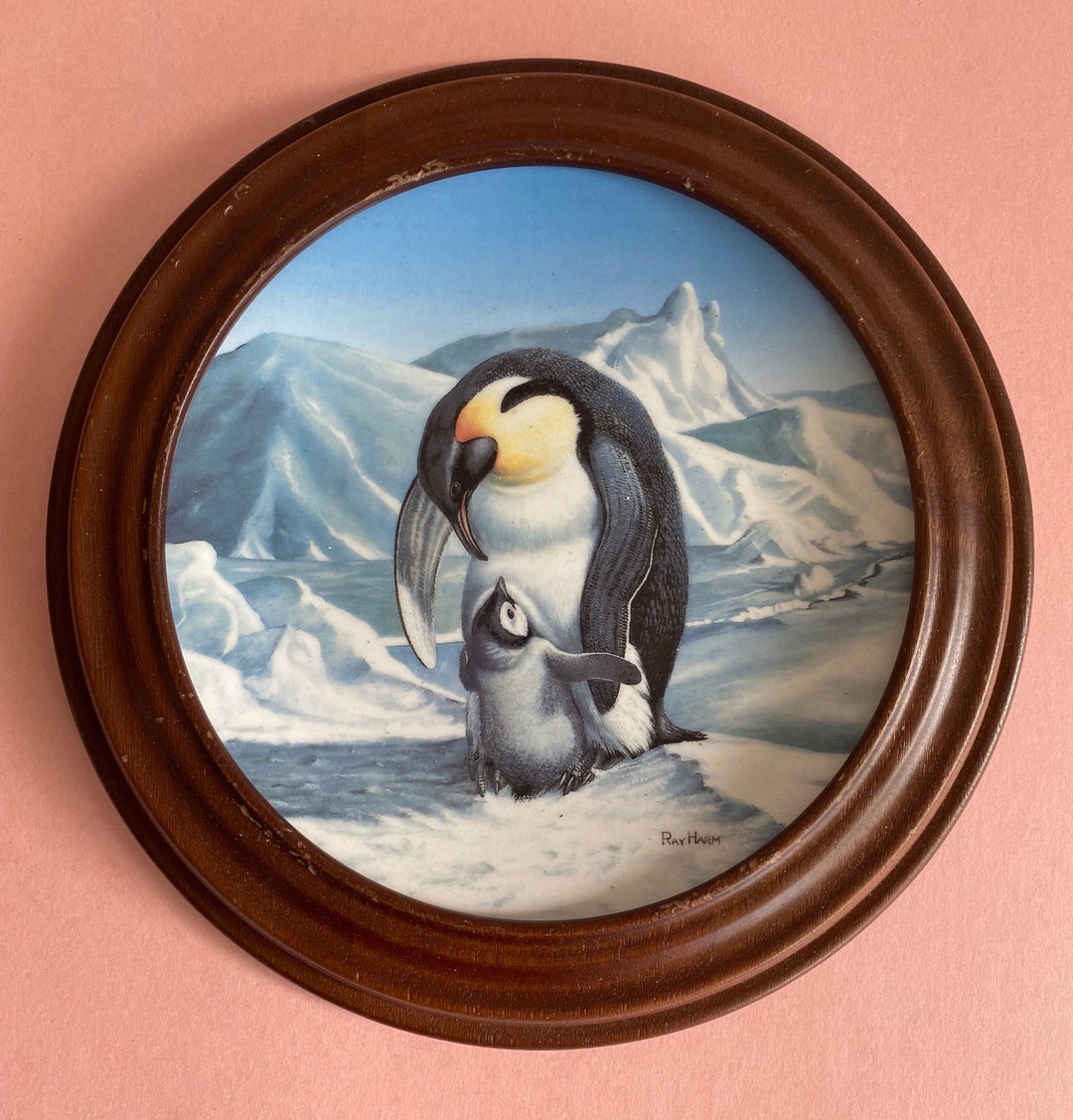 W S George Penguin Plate Stand by Me With Wood Frame - Etsy