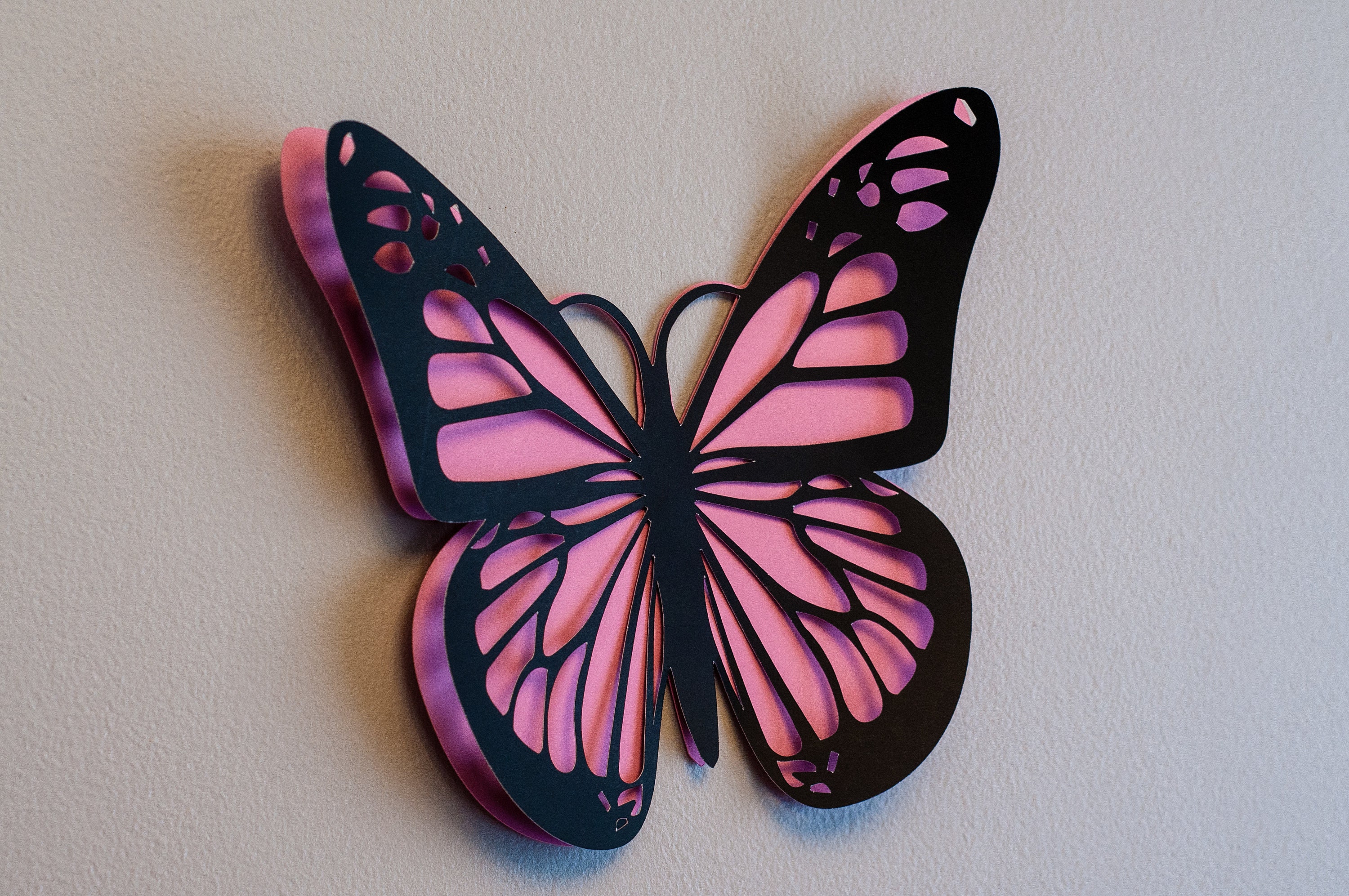 Black and Pink Pack of 3 Giant Large Paper Butterfly Prop - Etsy