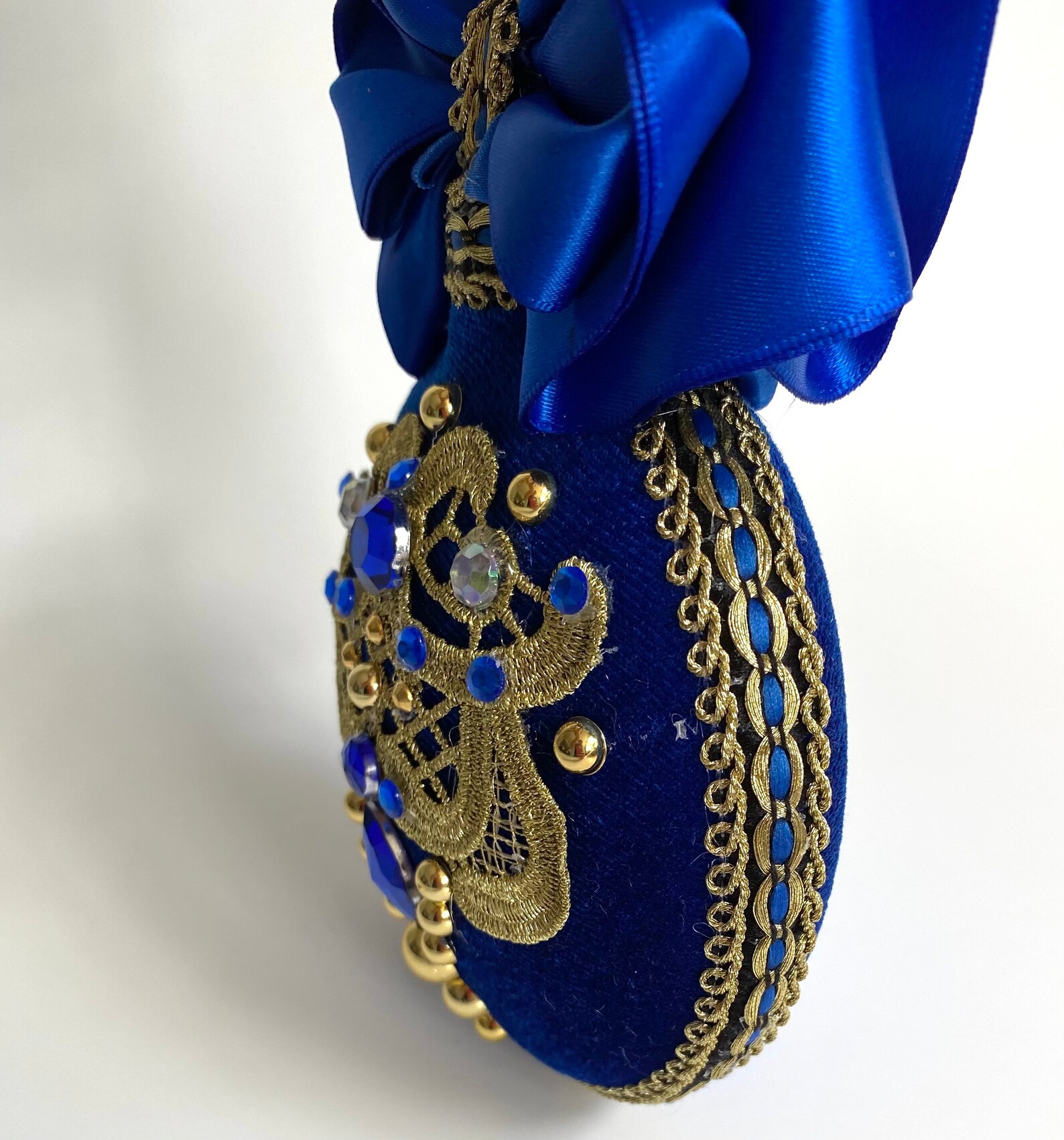 Handmade Blue and Gold Christmas Ornament Velvet Christmas - Etsy