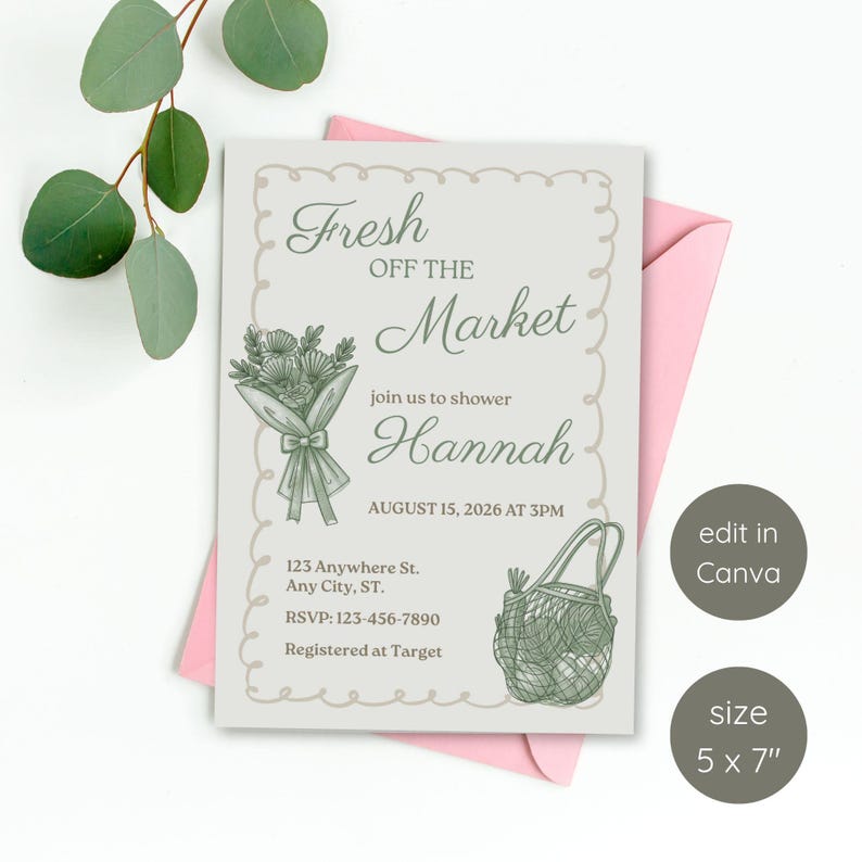 Fresh off the Market Bridal Shower Invitation | Farmers Market Wedding ...