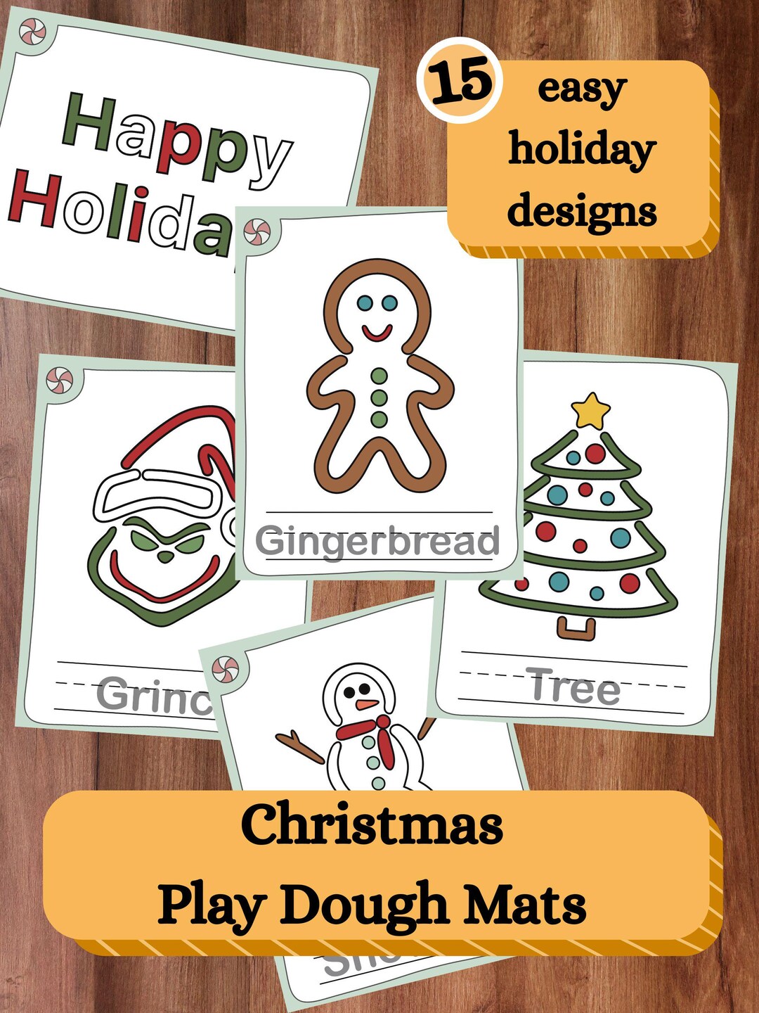 Christmas Play Dough Mats Printable • Holiday Playdough Sensory Play ...
