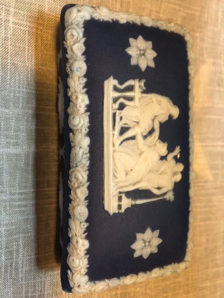 Antique Wedgwood Dark Blue Match Box 1800s 2 Pcs - Etsy