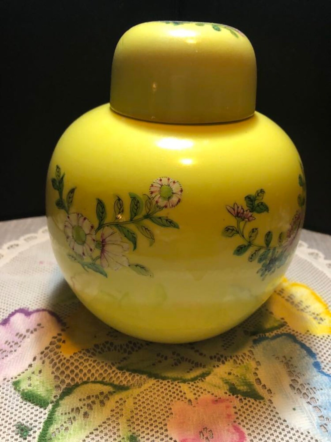 Vintage Yellow Ginger Jar Japanese Porcelain - Etsy