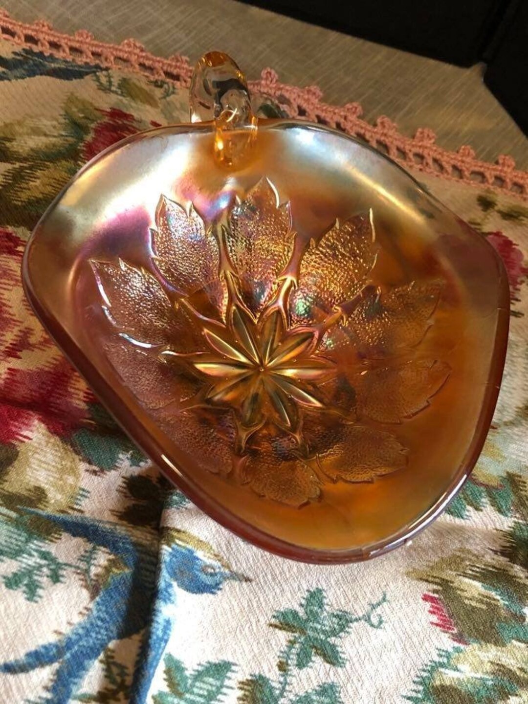 Vintage Dugan Marigold Carnival Glass Nappy Dish W Ring - Etsy