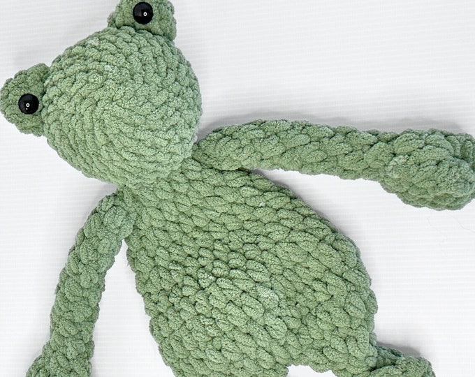 Handcrafted Crochet Knotted Frog Lovey - Muted Green - Perfect for ...