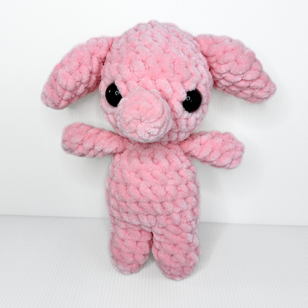 Adorable Large Pink Crochet Pig Stuffy With Curly Tail - Must-have for ...