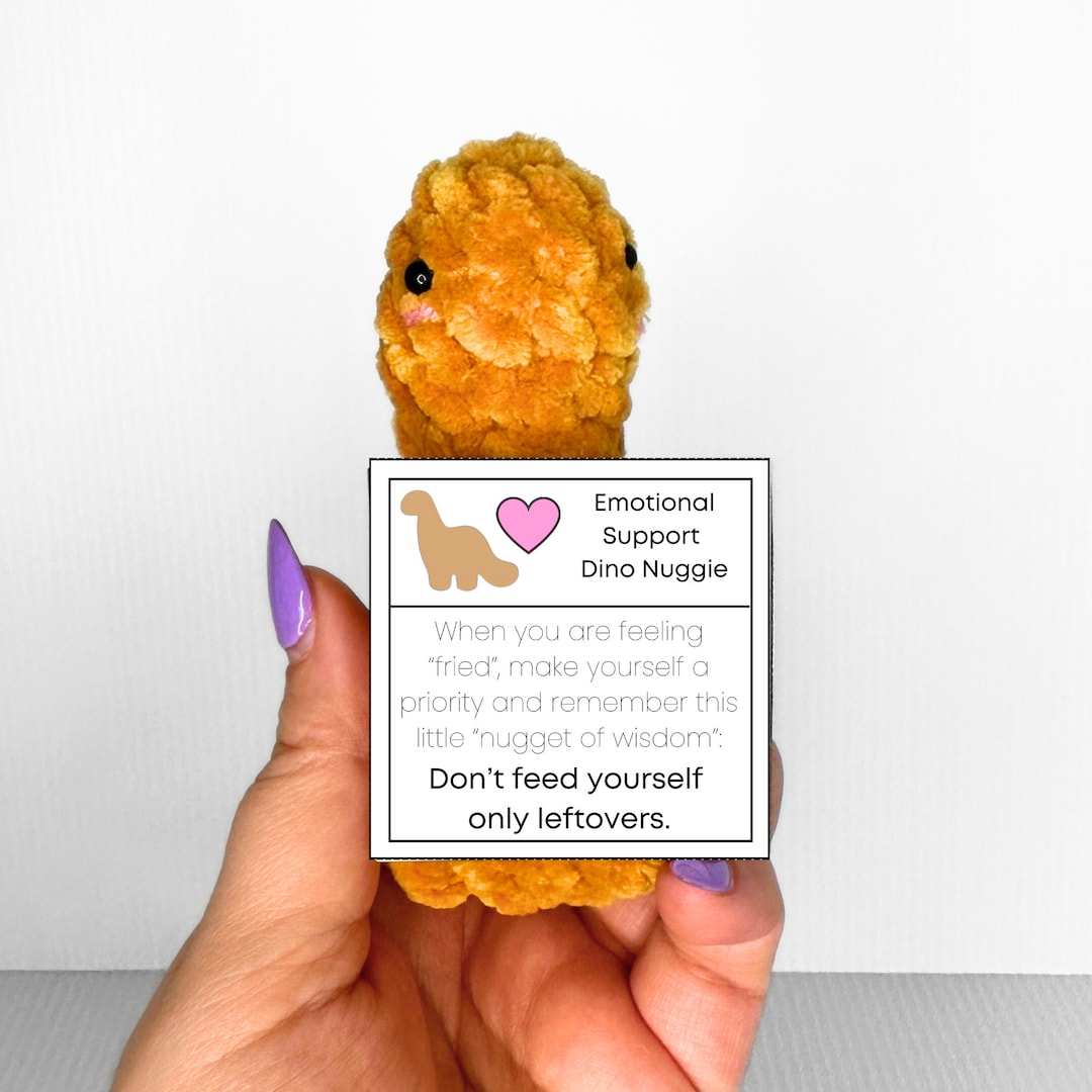 Crochet Emotional Support Dinosaur Nugget Keychain A Cuddly Reminder That You Matter in Tough ...