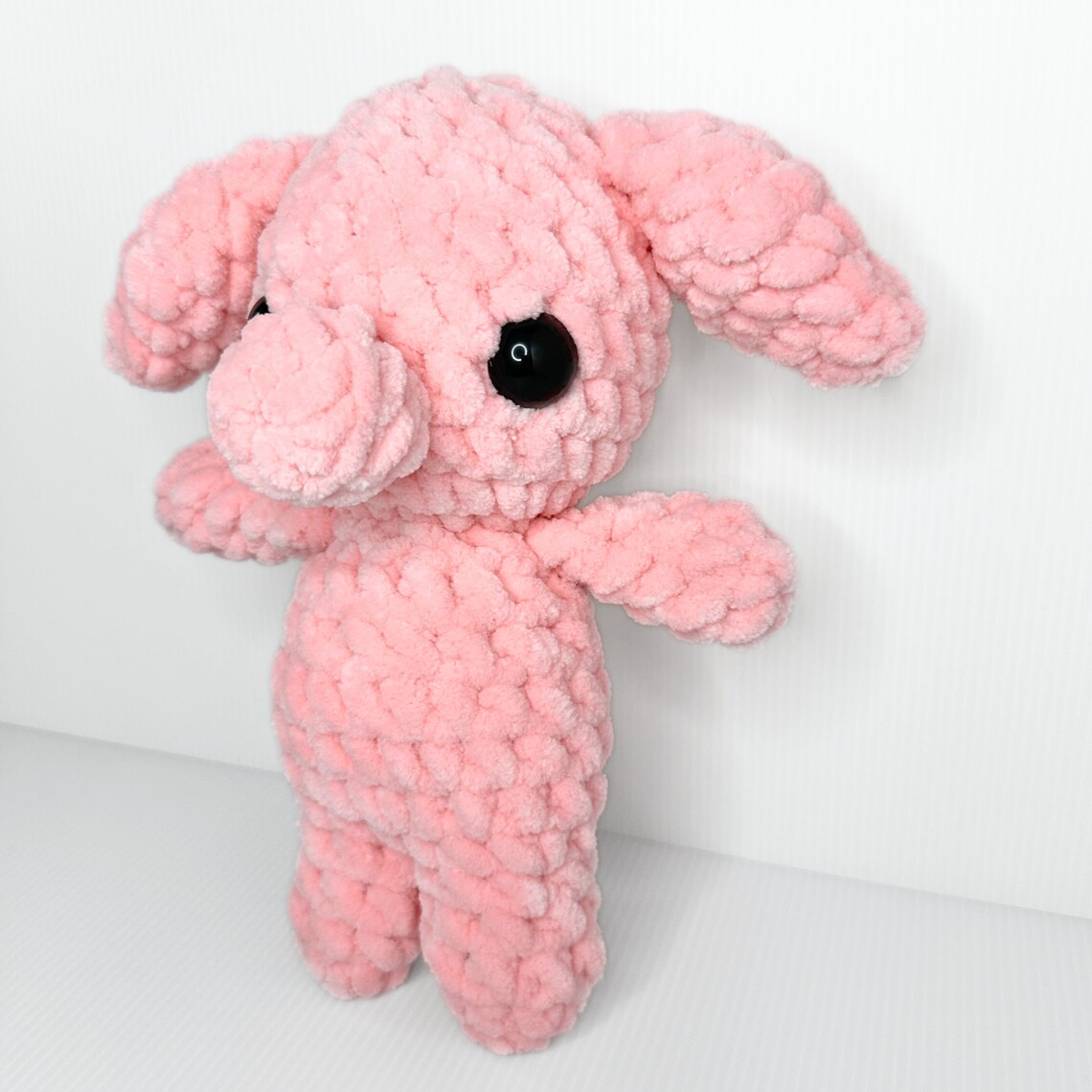 Adorable Large Pink Crochet Pig Stuffy With Curly Tail Must-have for ...
