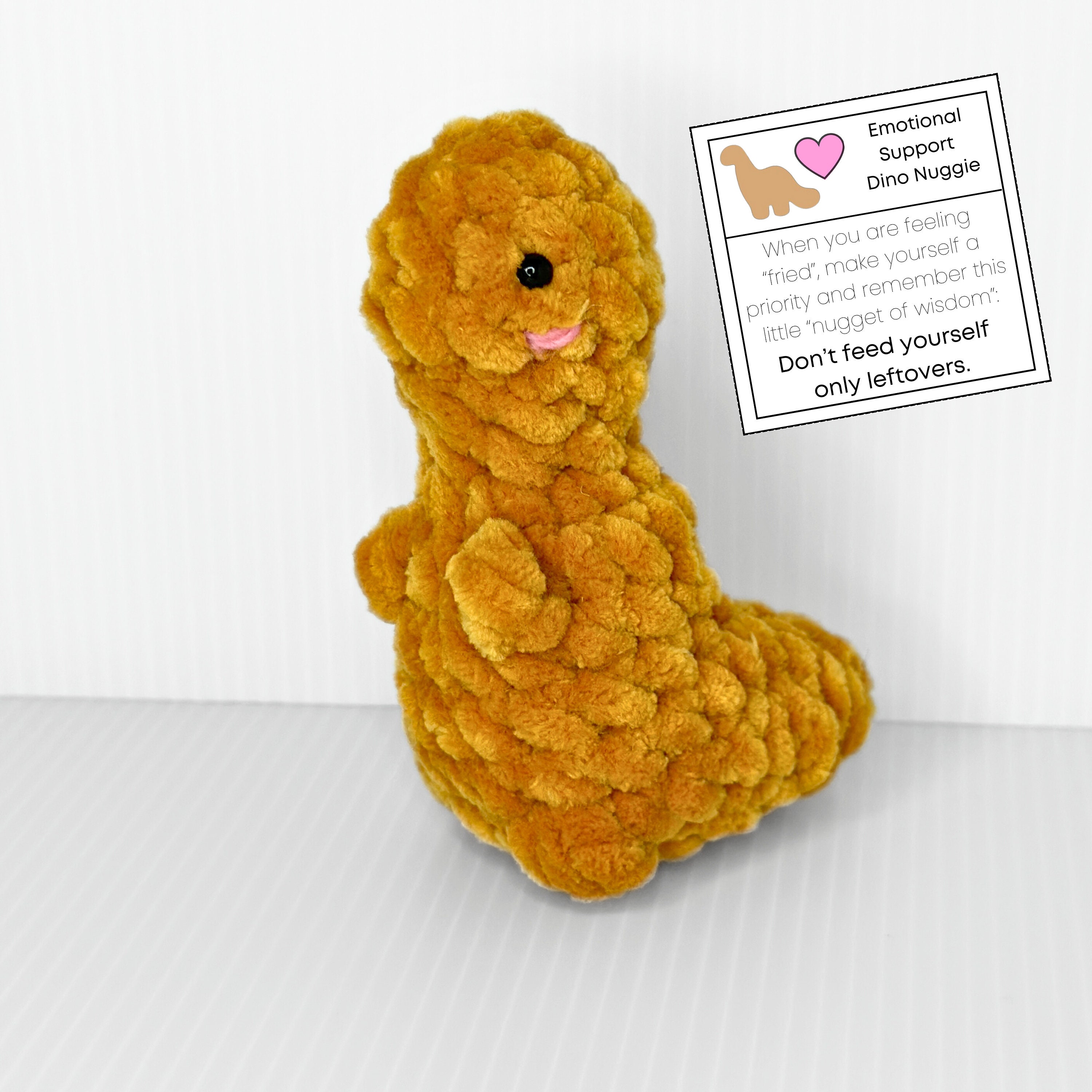Crochet Emotional Support Dinosaur Nugget Keychain A Cuddly Reminder That You Matter in Tough ...