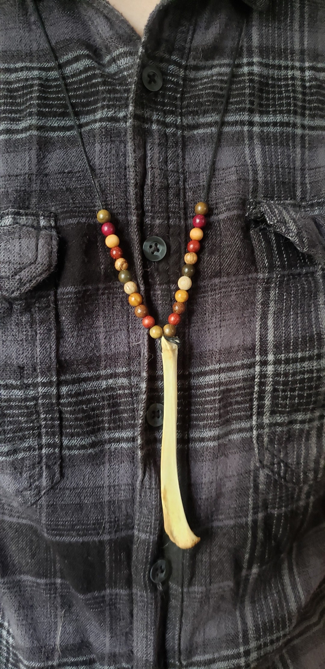 Bone Pendant - Rainbow Woods - Etsy