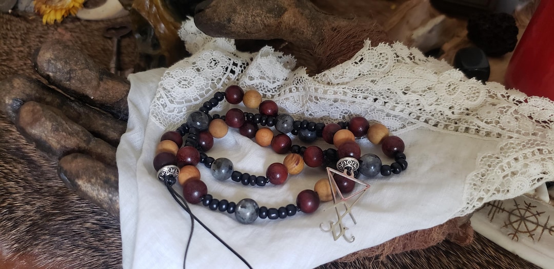 Lucifer Prayer Cord Sandalwood and Larvikite - Etsy