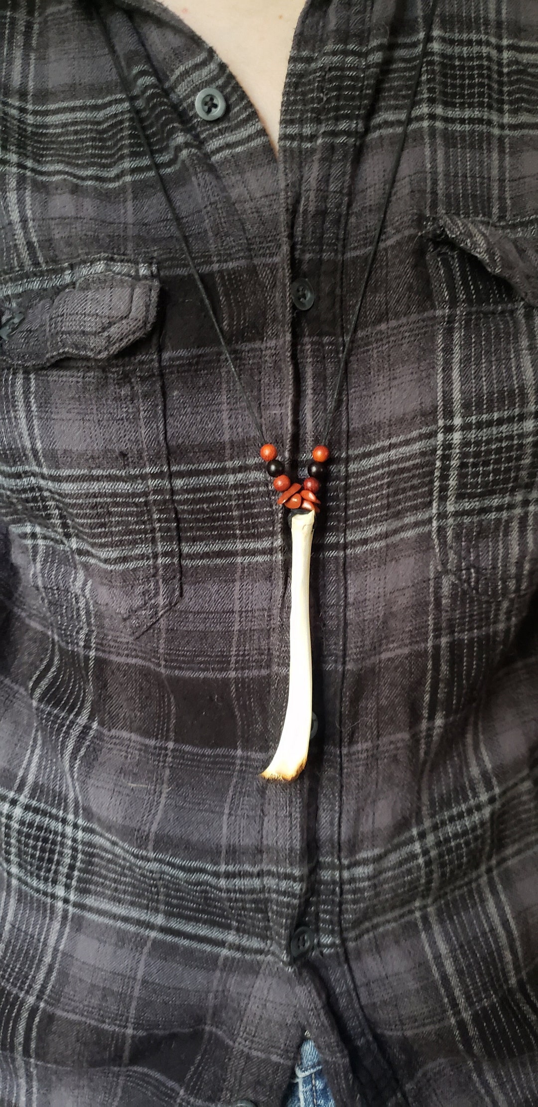 Bone Pendant - Jasper Chips - Etsy