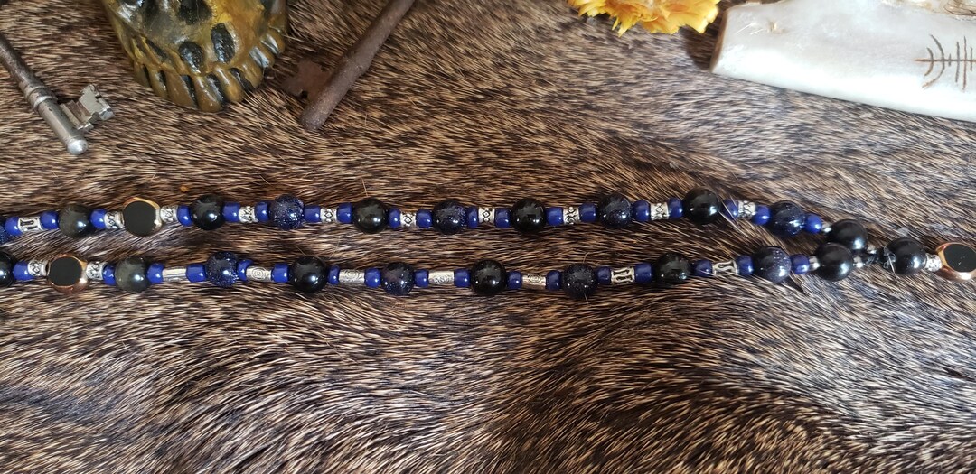 Lucifer Devotional Beads - Obsidian and Goldstone - Etsy