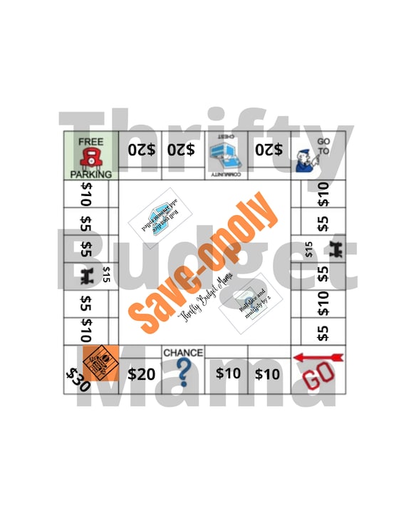 Printable Saveopoly Money Savings Game | Etsy Australia