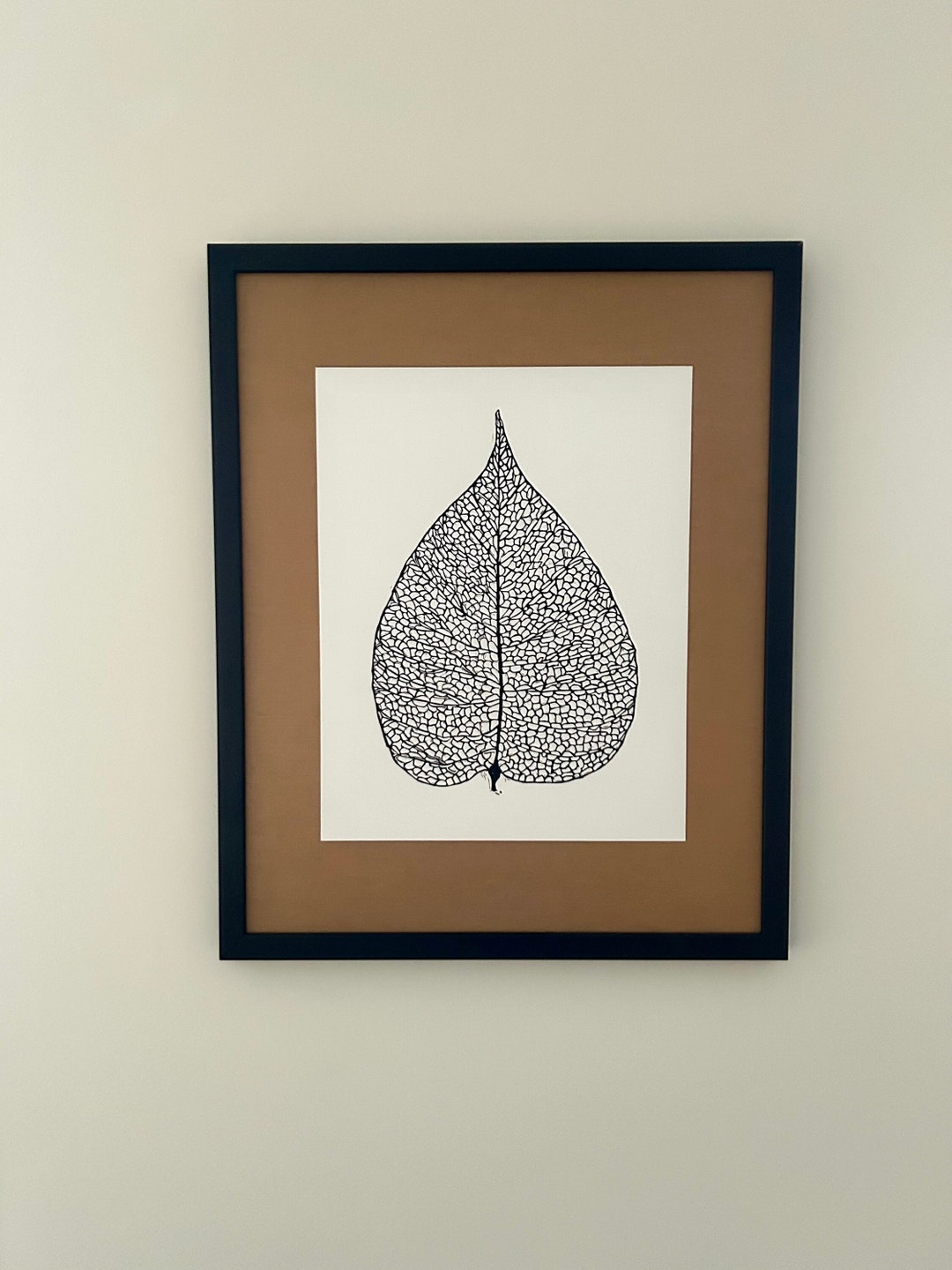 Leaf Skeleton Fall Linocut Poster Art - Etsy