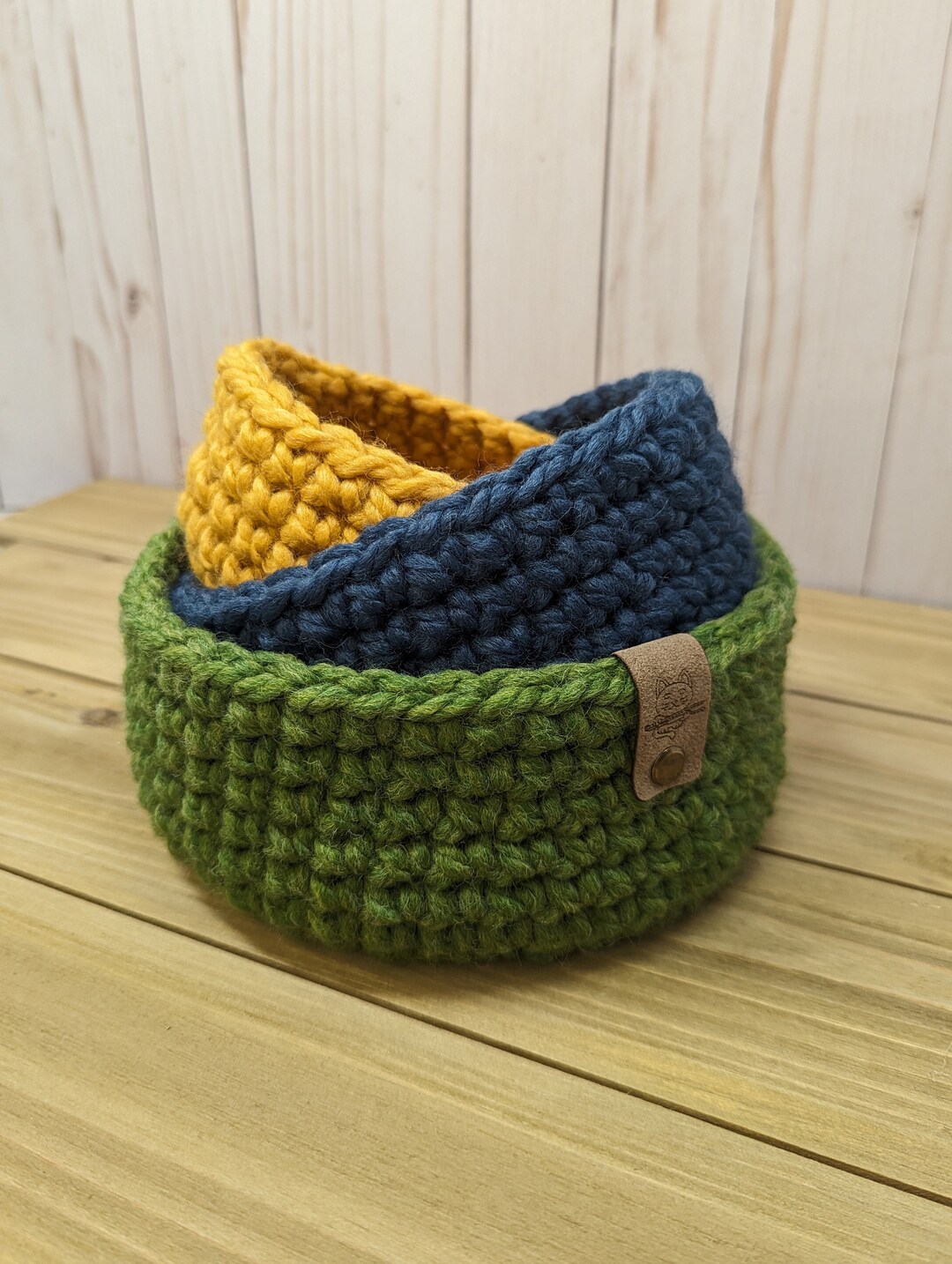 Nesting Baskets Set, Decorative Crochet Baskets, Fabric Storage Baskets ...