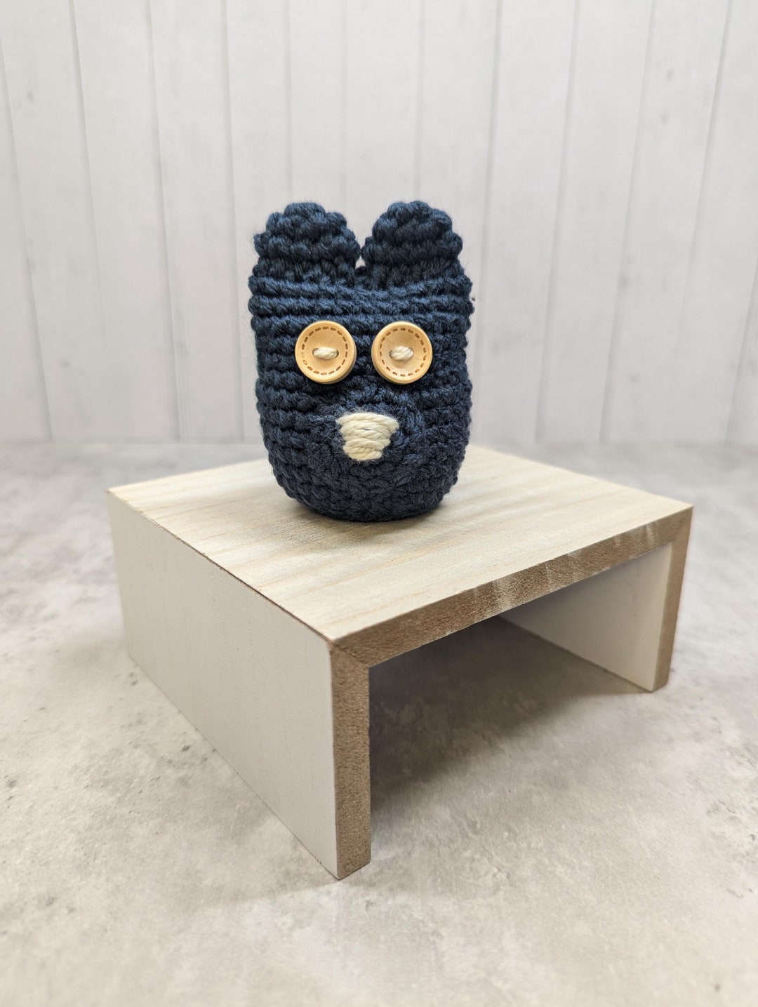 Crochet Bear Plush, Dark Blue Bear, Stuffed Animal Bear, Bear Plush ...