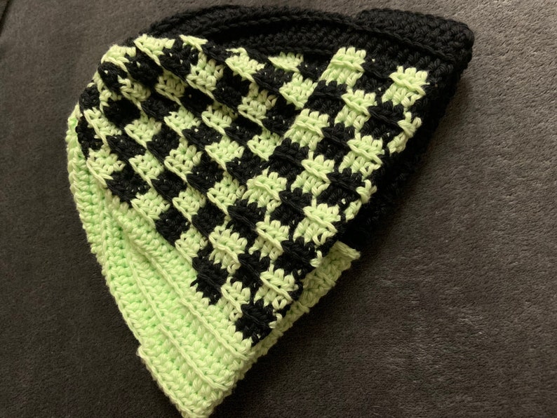 Custom Checkered Beanie | Two-toned Checkered Beanie | Handmade ...