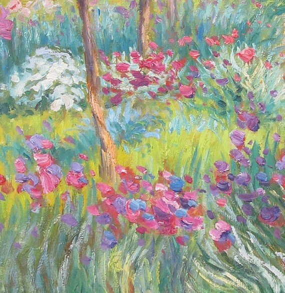 Art & Collectibles Mohnfeld in Giverny Flower Field Monet Hand Painted ...