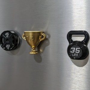 Fitness/gym Fridge Magnet Collection Includes Kettle Bell, Weight Plate ...