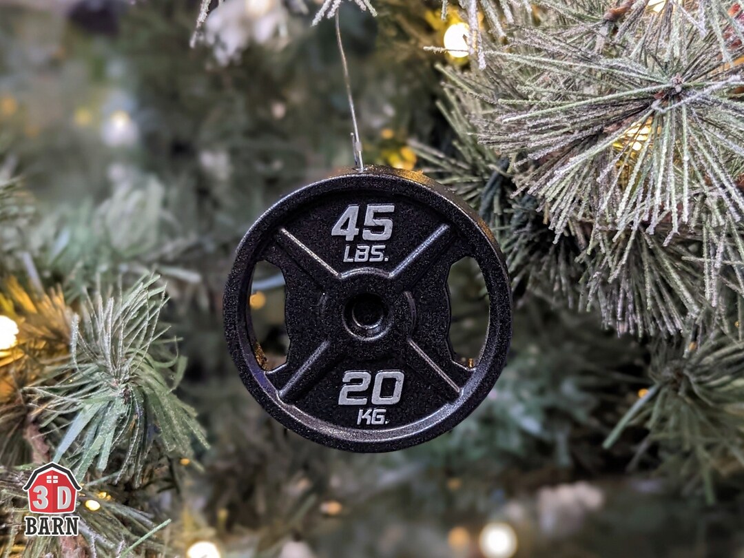 45 LBS. Weight Plate Christmas Ornament, Gym Christmas Ornament ...