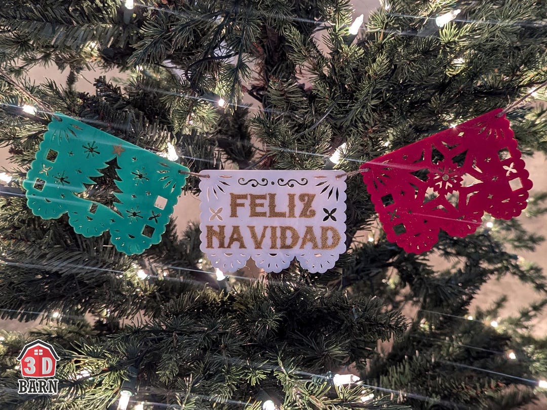 Feliz Navidad Mexico Flag Papel Picado Christmas Ornament Set, Papel ...