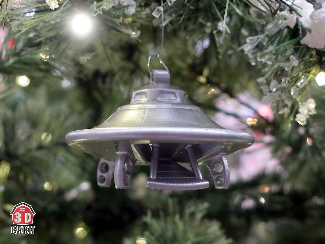 3D Printed UFO Christmas Ornament, UFO Enthusiast Christmas Present ...