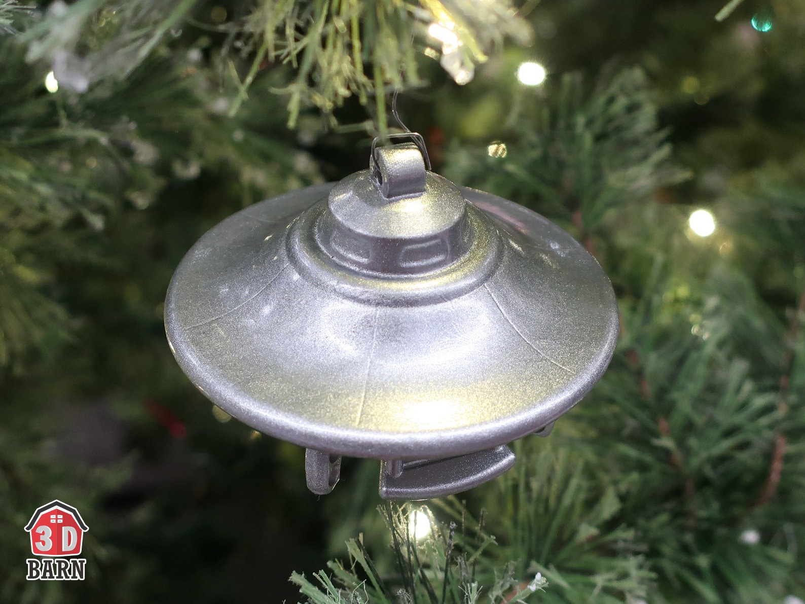 3D Printed UFO Christmas Ornament, UFO Enthusiast Christmas Present ...