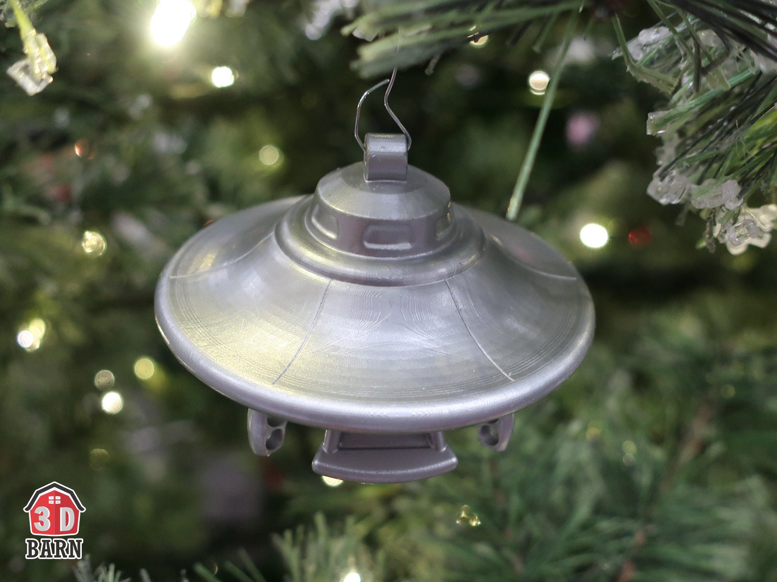 3D Printed UFO Christmas Ornament, UFO Enthusiast Christmas Present ...