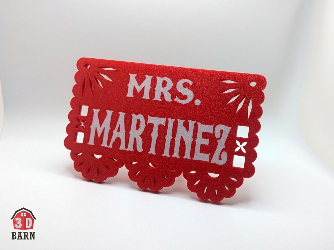 Personalized Papel Picado Teacher Name Plate, Mexican Teacher Name ...