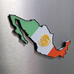 Mexican Flag Fridge Magnet, Mexico Map Refrigerator Magnet, Mexico ...