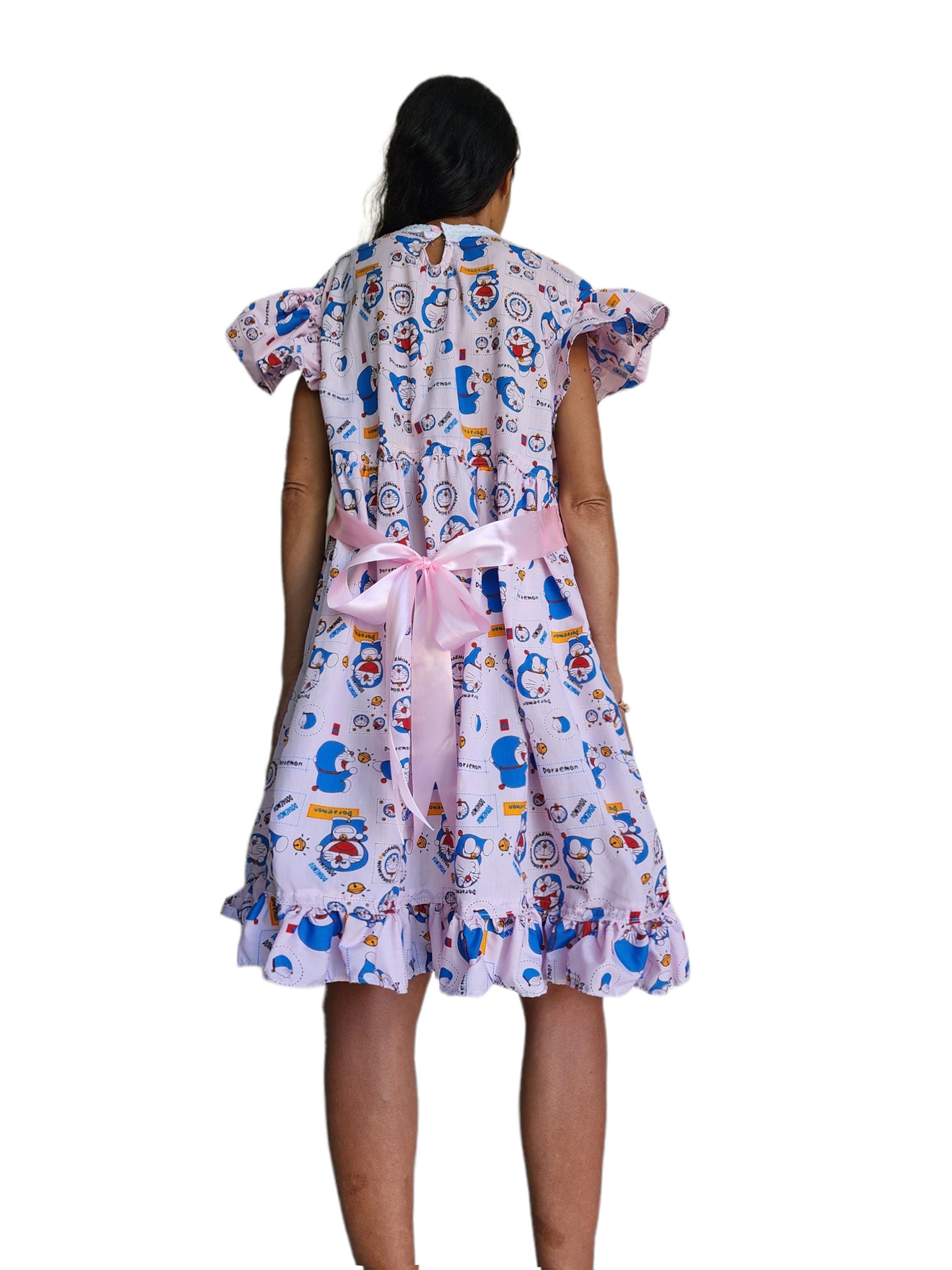 Adult Baby DRESS. Cartoon on Pink. Sweet ABDL Dress. Broderie Anglais ...