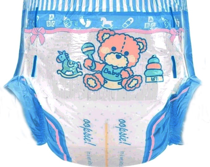 Adult Baby Super Thick Single DIAPER. Potty Pink Blue Bear.disposable ...